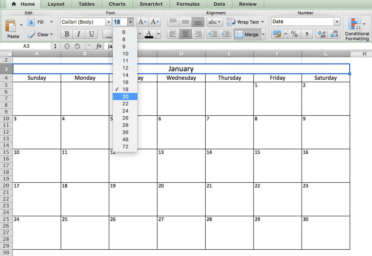 Plantillas de calendario en Excel gratuitas y listas para imprimir para el 2019 y años ...